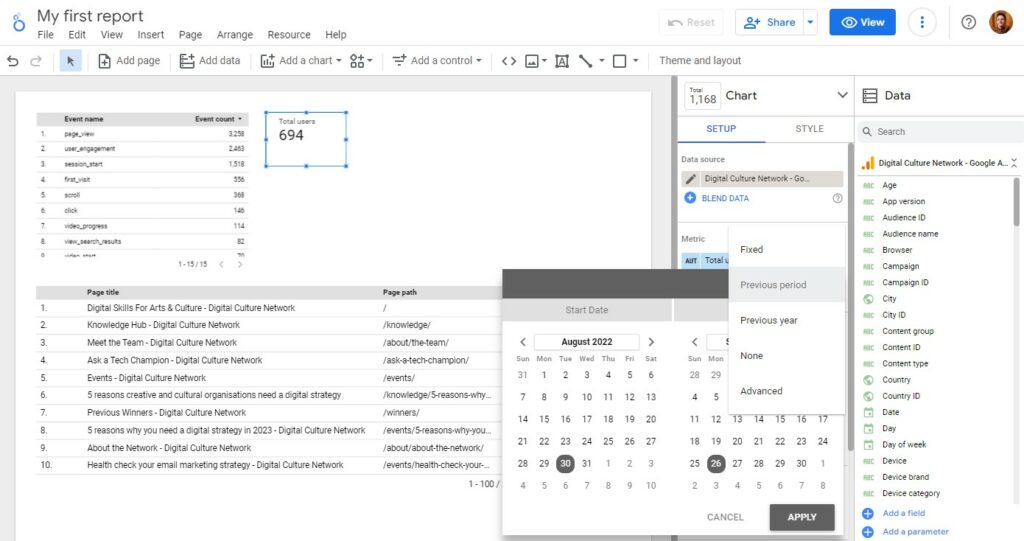 Getting started with Google Looker Studio - Digital Culture Network
