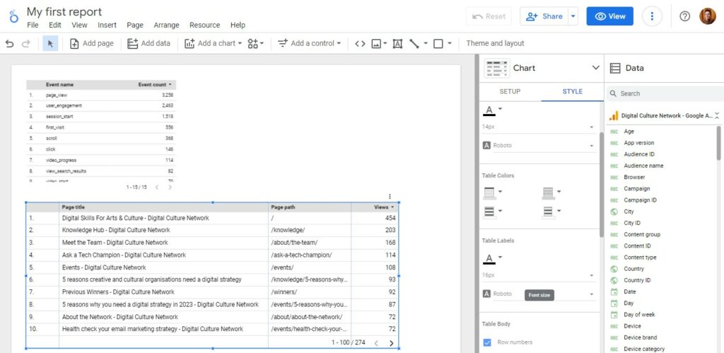 Getting started with Google Looker Studio - Digital Culture Network
