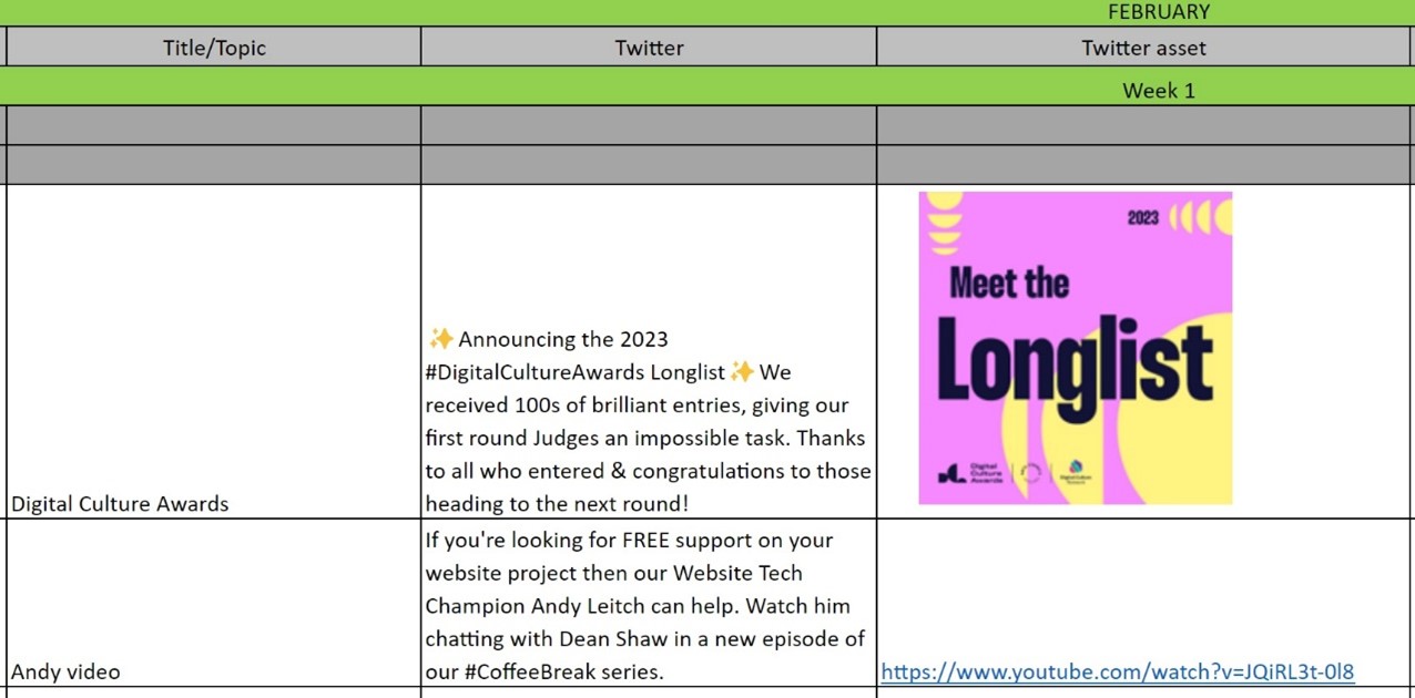 How to create a social media content calendar - Digital Culture Network